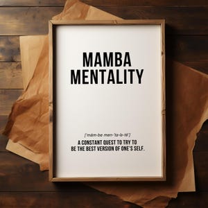 Kobe Bryant Mamba Mentality Definition Poster | Bold Inspirational ...