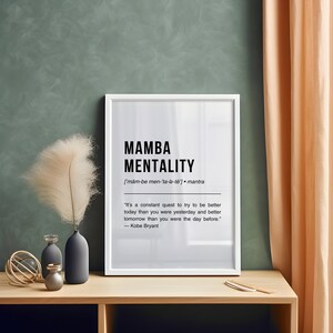 Kobe Bryant Mamba Mentality Definition Posters, NBA Black Mamba ...