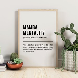 Kobe Bryant Mamba Mentality Definition Posters, NBA Black Mamba ...