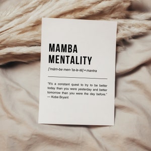 Kobe Bryant Mamba Mentality Definition Posters, NBA Black Mamba ...