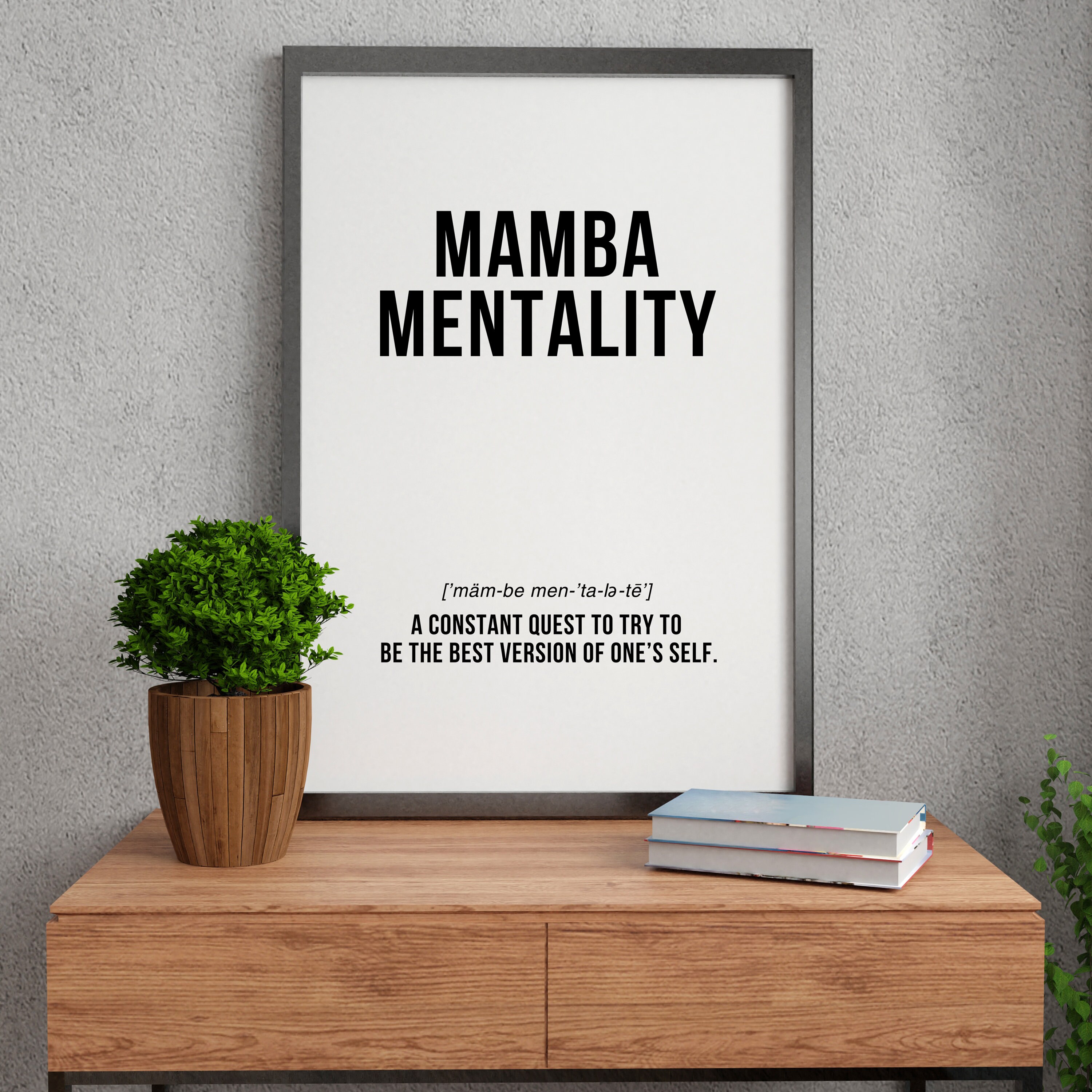 Kobe Bryant Mamba Mentality Definition Posters, Black Mamba NBA ...