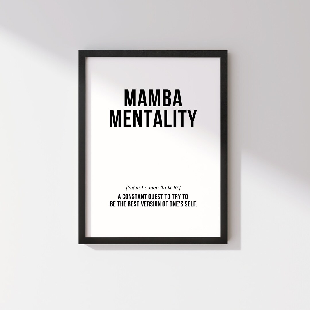 Kobe Bryant Mamba Mentality Definition Posters, Black Mamba NBA ...
