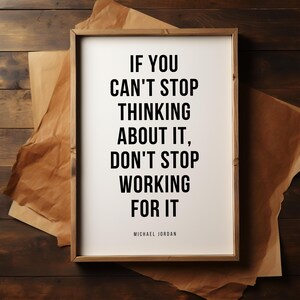 Michael Jordan Inspirational Quote Poster: Motivation Wall Art (digital ...