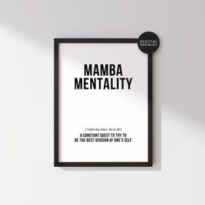 Kobe Bryant Mamba Mentality Definition Poster | Bold Inspirational ...