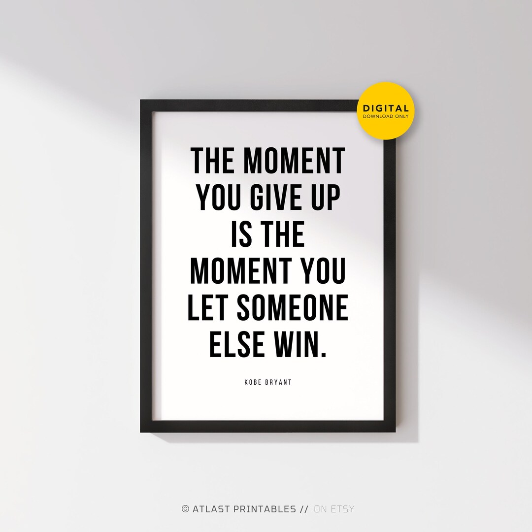 Kobe Bryant Inspirational Quotes Printable Wall Art, Mamba Mentality ...