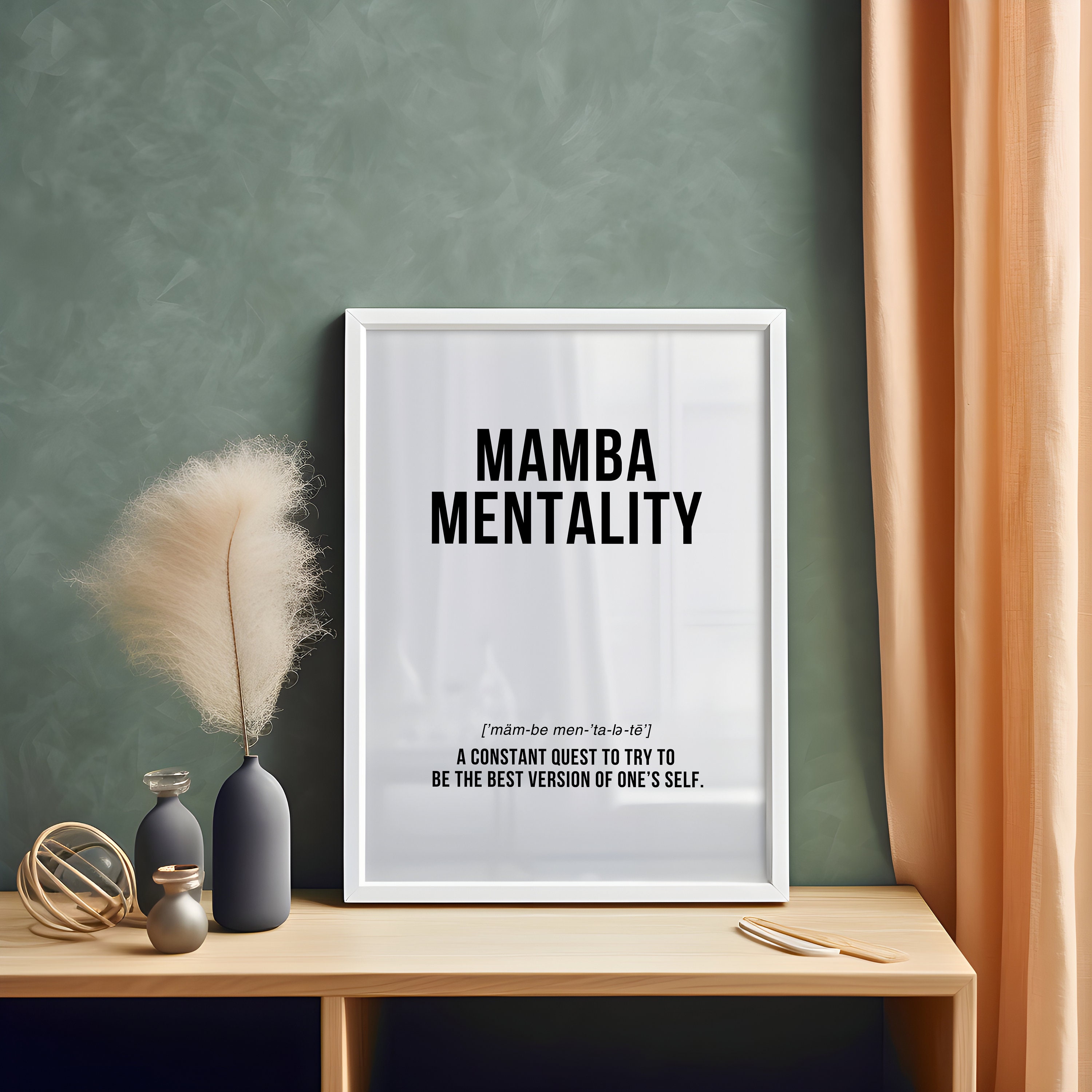 Kobe Bryant Mamba Mentality Definition Posters, Black Mamba NBA ...