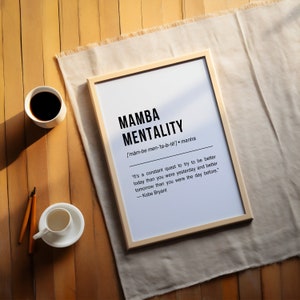 Kobe Bryant Mamba Mentality Definition Posters, NBA Black Mamba ...