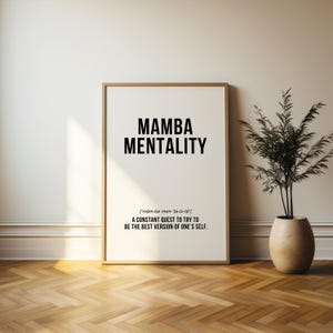 Kobe Bryant Mamba Mentality Definition Poster | Bold Inspirational ...