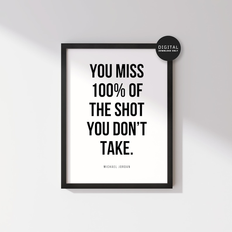 Michael Jordan Inspirational Quotes, You Miss 100% of the Shots You Don ...