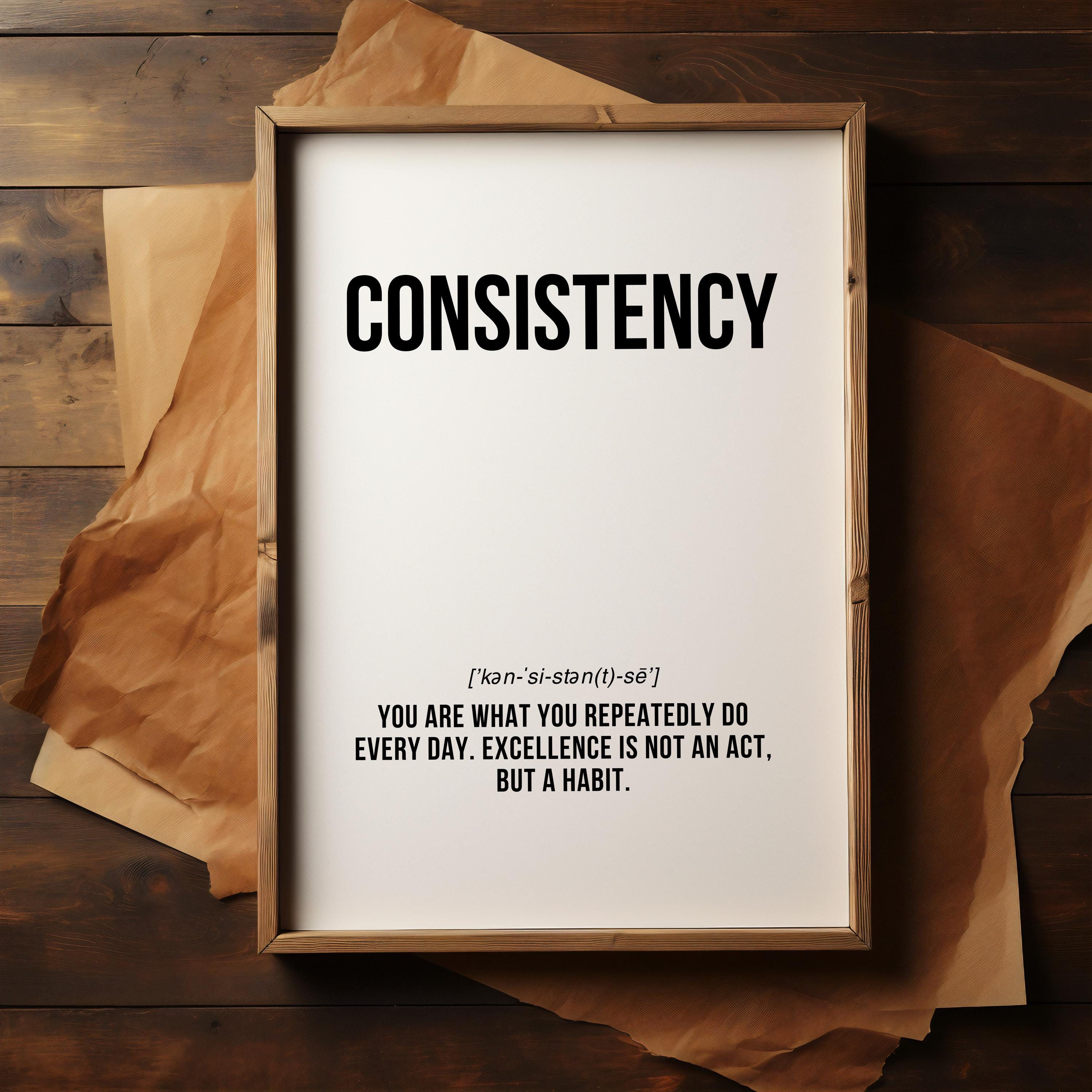 Consistency Definition Gym Printable Poster, Fitness Motivation Quotes ...