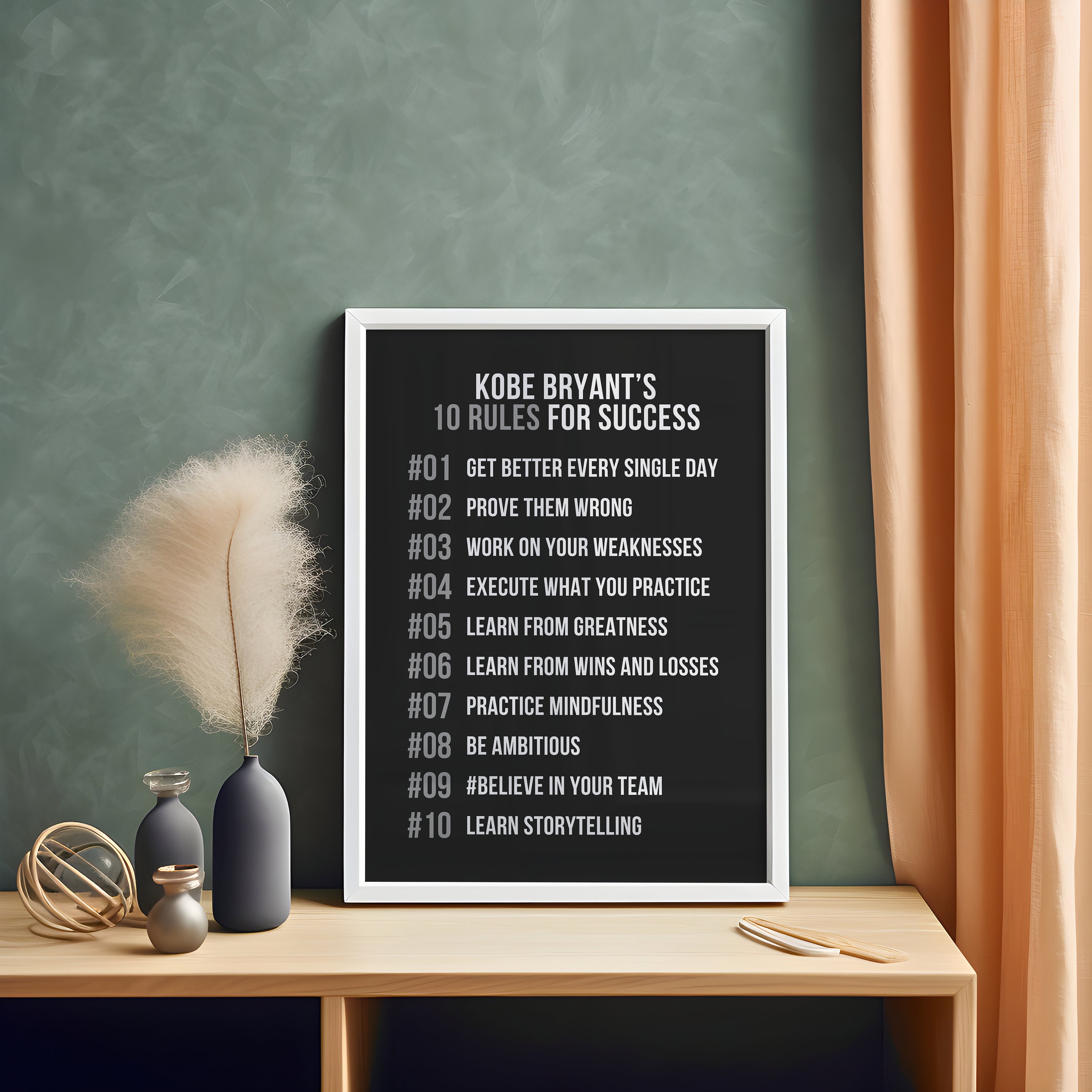 Kobe Bryant's 10 Rules for Success Mindset, Basketball Motivational ...