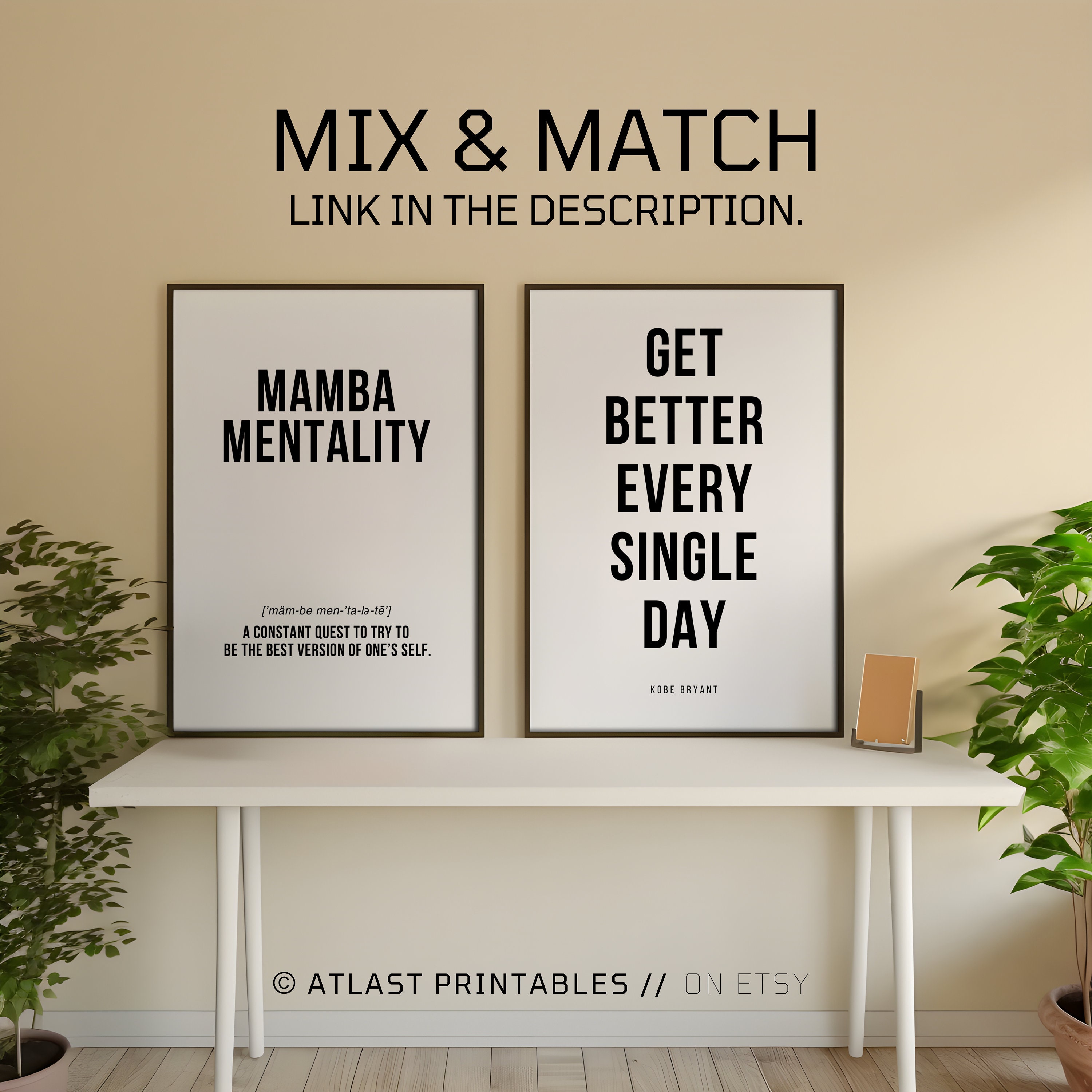 Kobe Bryant Mamba Mentality Definition Posters, Black Mamba NBA ...