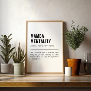 Kobe Bryant Mamba Mentality Definition Posters, NBA Black Mamba ...
