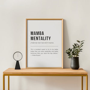 Kobe Bryant Mamba Mentality Definition Posters, NBA Black Mamba ...
