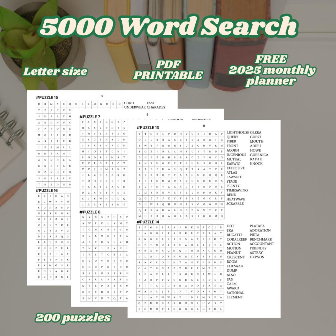 5000 Word Search, Printable Puzzle Game With Solution for Kids, Adult ...