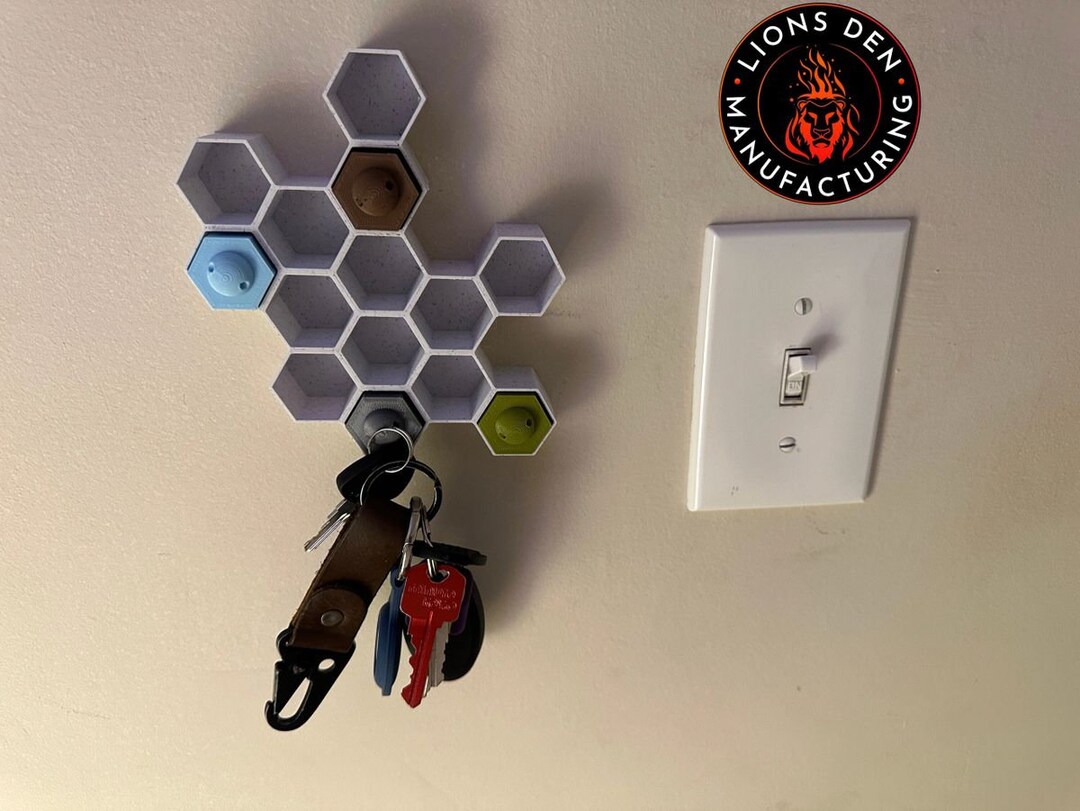 Honeycomb Wall Key Chain Holder 3 Keychains Included Modern Décor - Etsy