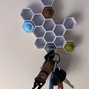 Honeycomb Wall Key Chain Holder 3 Keychains Included Modern Décor - Etsy