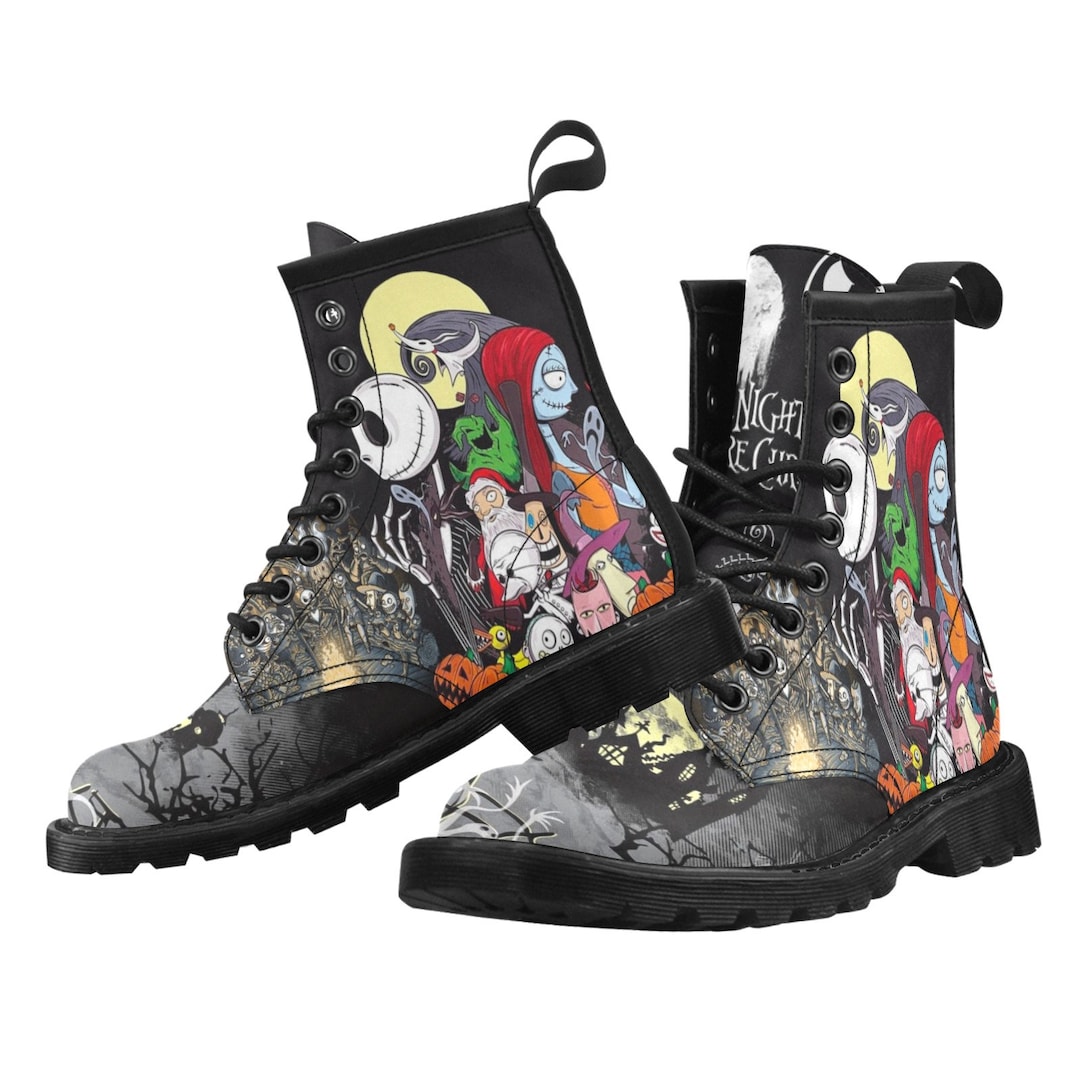 The Nightmare Before Christmas Custom Leather Boots for Men and Women ...