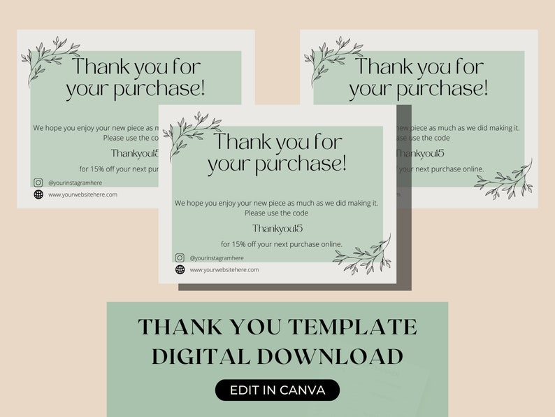 Thank You for Your Purchase Card Digital Download | Instant Download ...