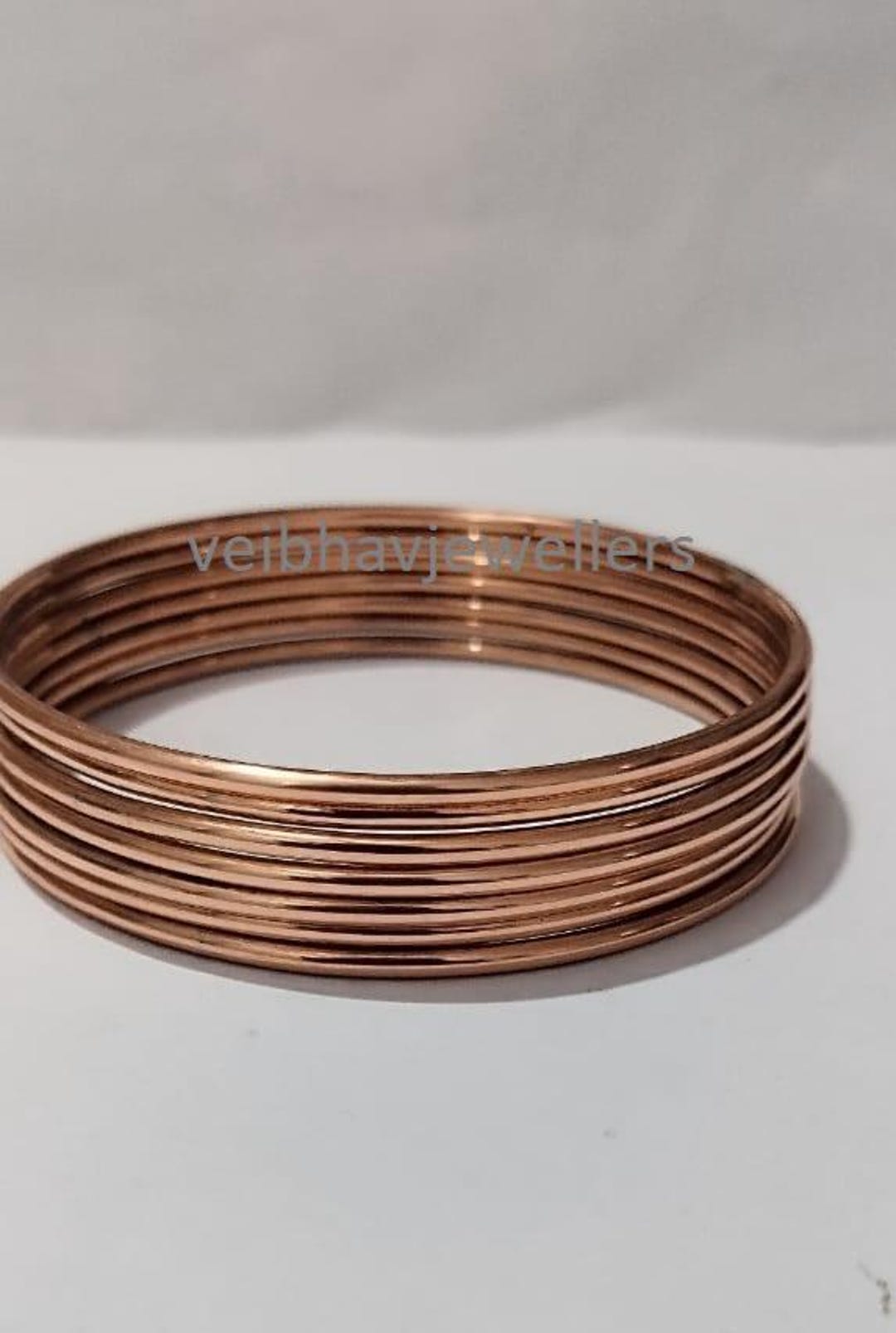 100% Pure Copper Bangle Set of 7 – Handmade Solid Copper Bangles, Plain ...