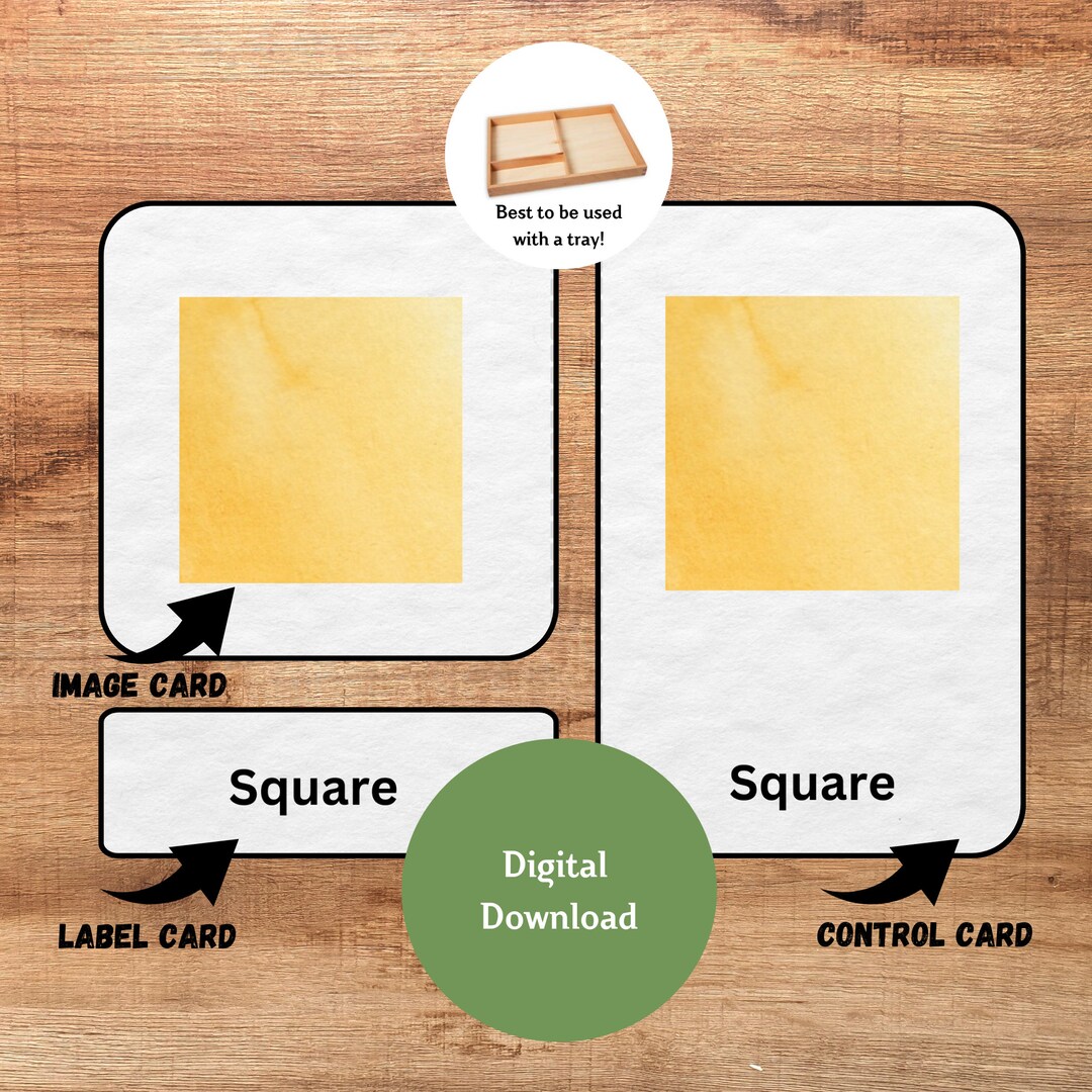 15 Geometric Shapes Nomenclature, 3 Part Montessori Cards in English ...