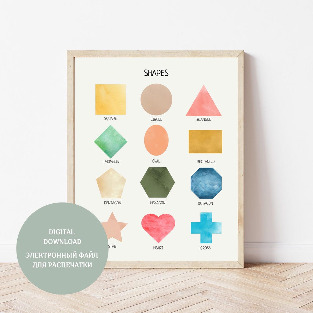 Shapes Poster: Montessori Nursery Decor, Classroom Art (digital ...