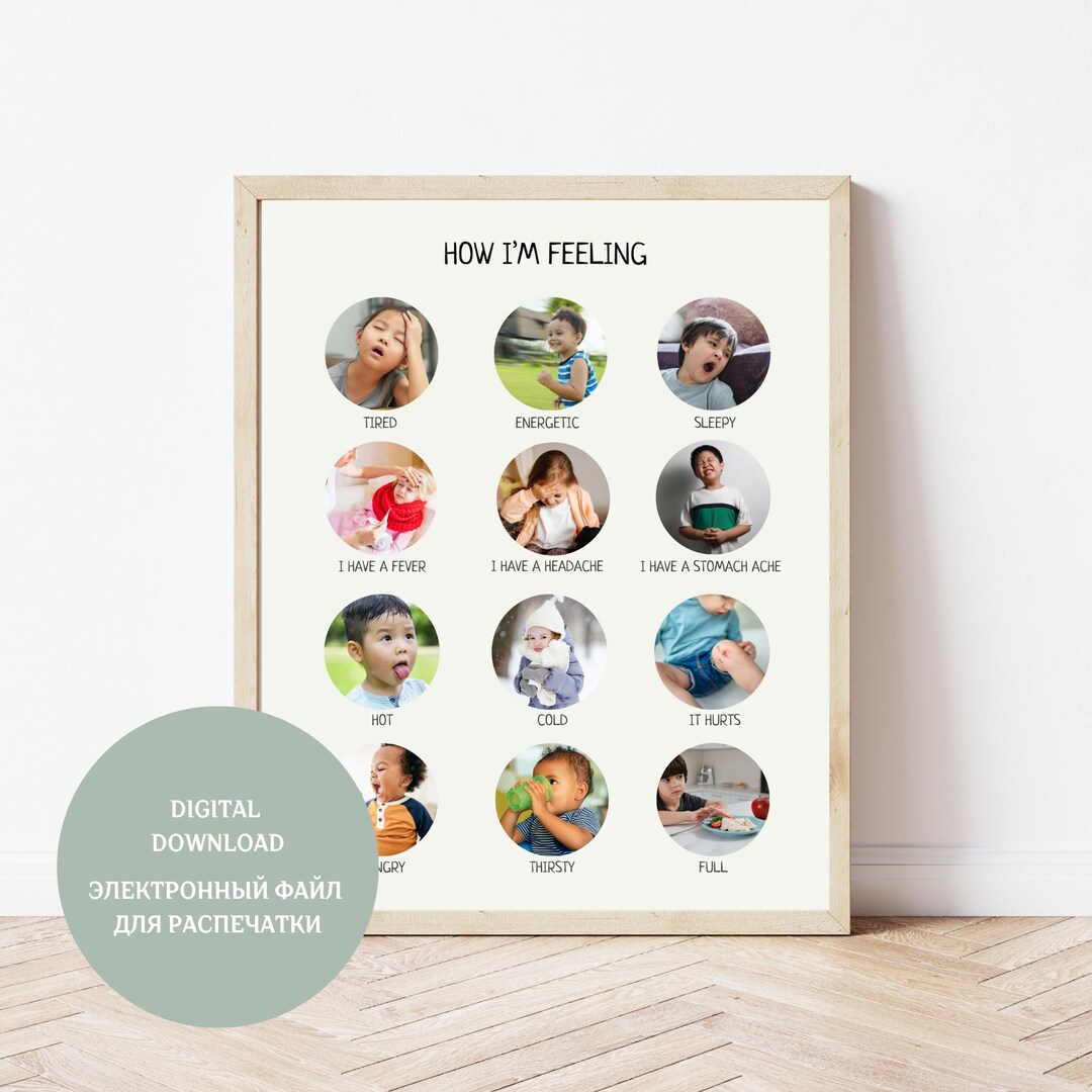 How I Feel Poster, Kids Learning Poster, Printable Educational Poster ...