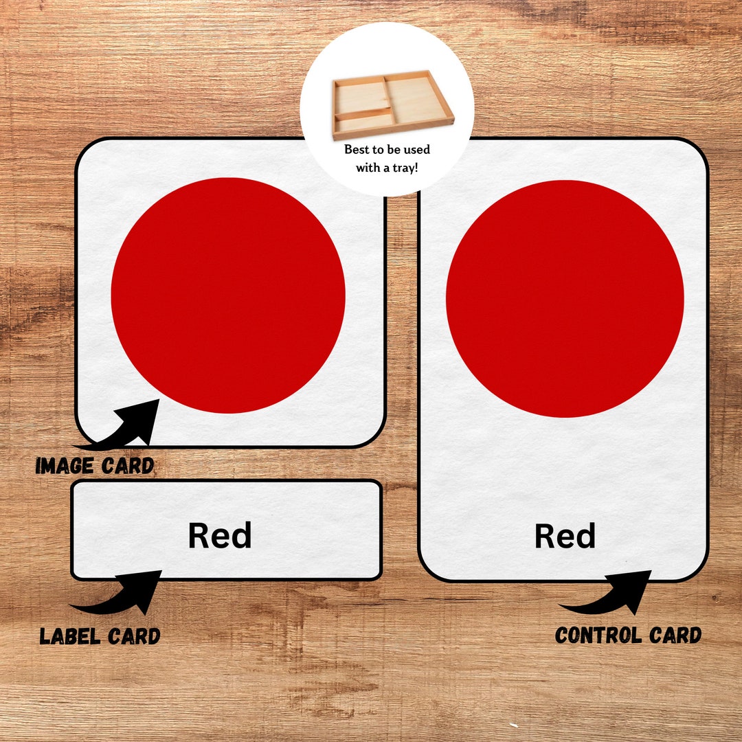 9 Colors Nomenclature Cards, 3 Part Montessori Cards, Preschool ...