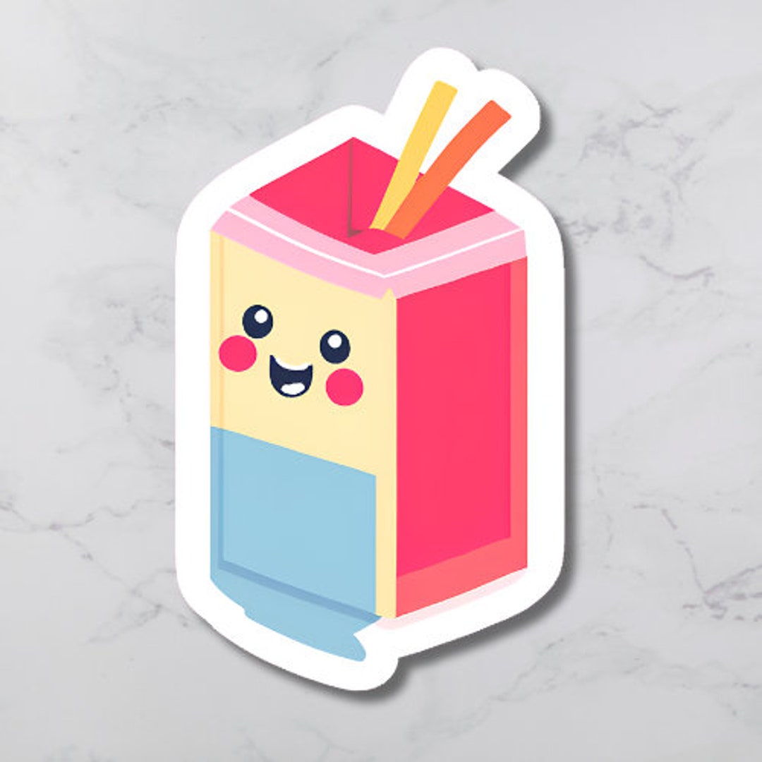 Kawaii Juice Box Cute Juice Box Sticker - Etsy