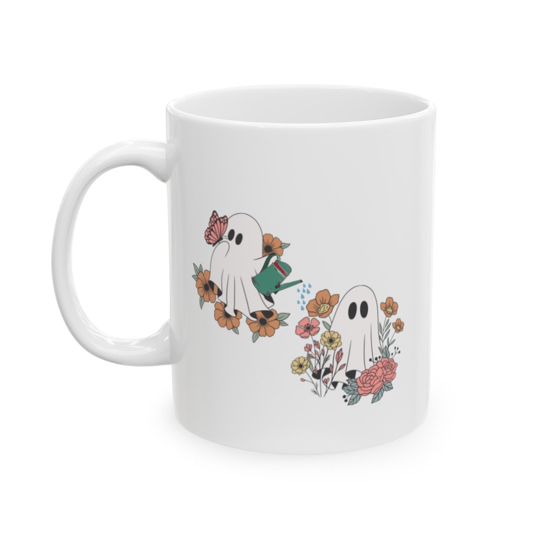Ghosts Watering Flowers Cute Halloween Ghost Ceramic Mug, 11oz - Etsy