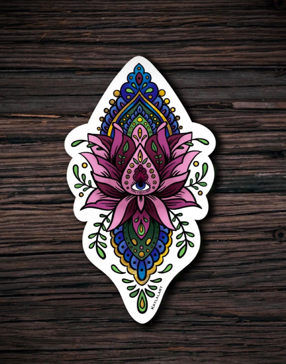 Lotus Flower Sticker, Traditional Tattoo Style Sticker, Open Your Mind ...