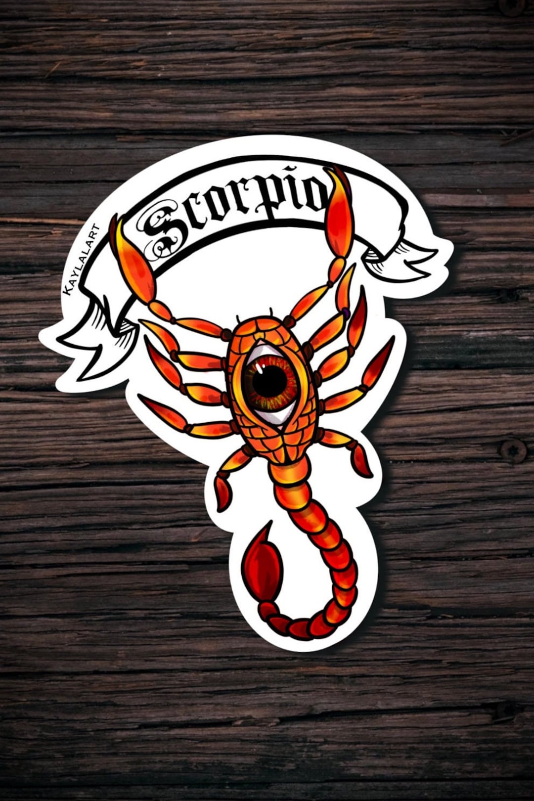 Scorpio Sticker, Zodiac Astrology Decal, Scorpion Sticker, Traditional ...