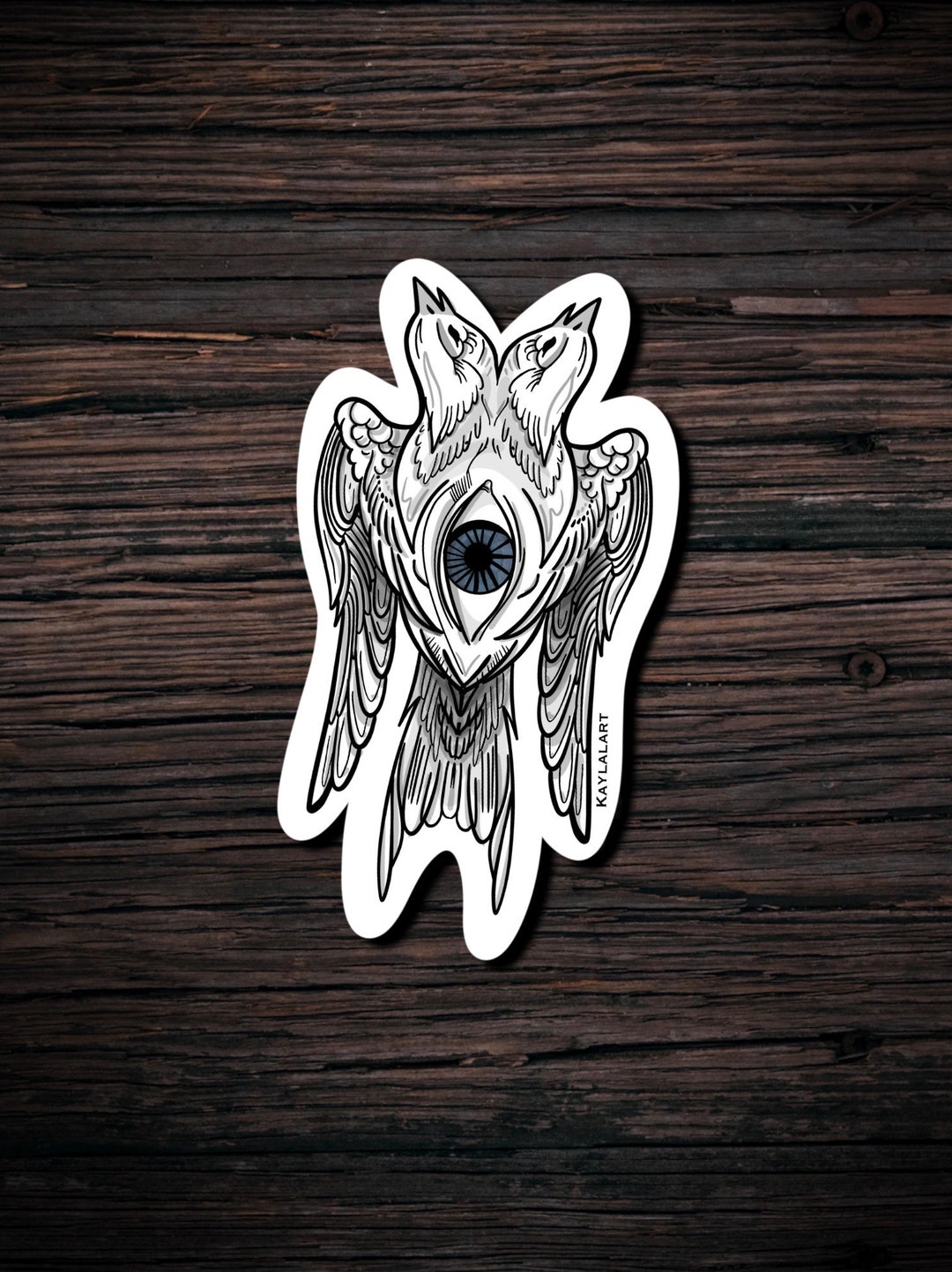 Dual Dove Sticker, All Seing Eye, Evil Eye, Birds Sticker - Etsy