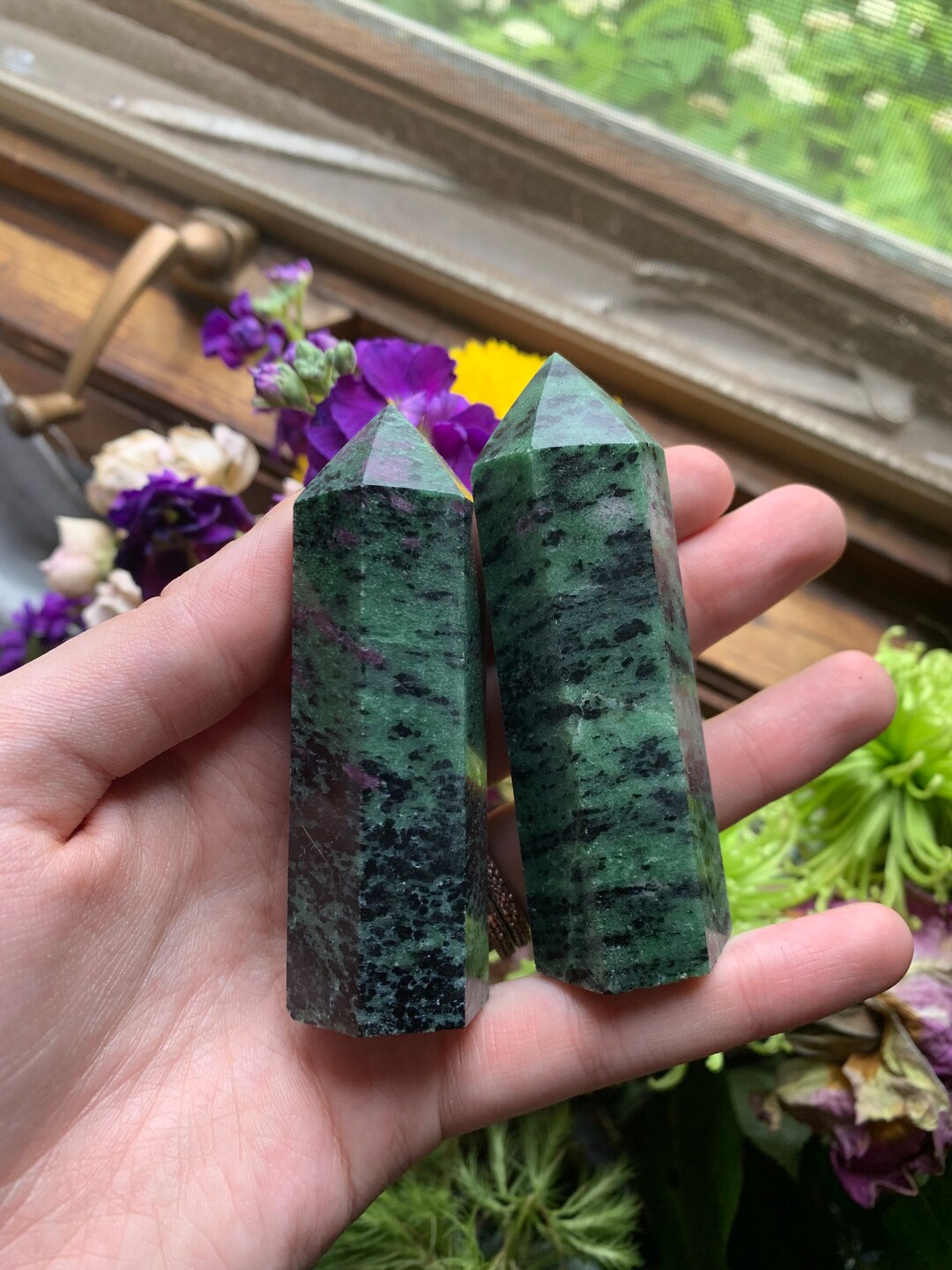 Ruby in Zoisite Anyolite Crystal Tower 3.5 Inch - 4 Inch - Etsy