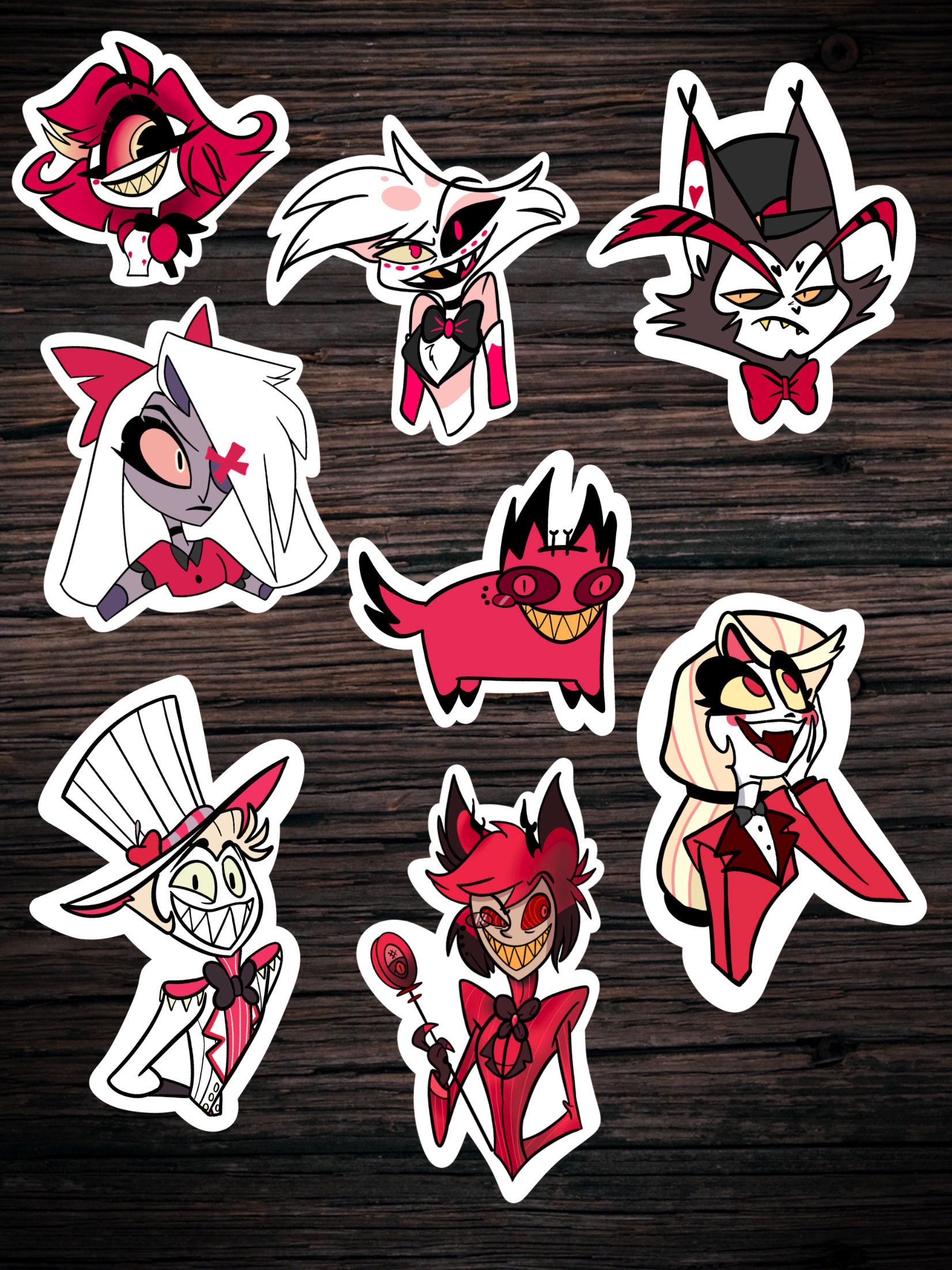 Hazbin Hotel Sticker Set, Hell Hotel, Alastor and Charlie Sticker - Etsy