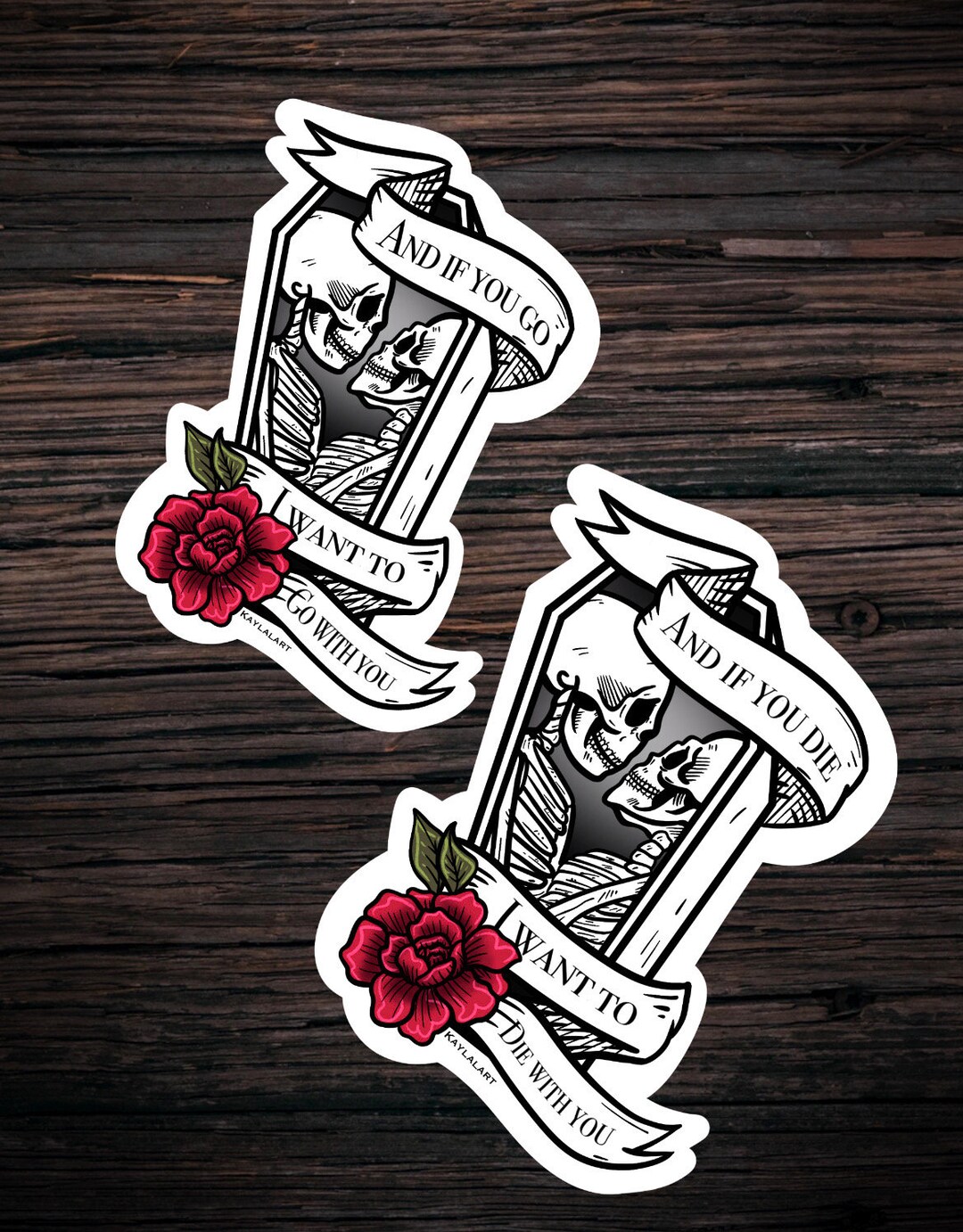 If You Go and If You Die Sticker Pack, Matching Emo Stickers, Emo Music ...