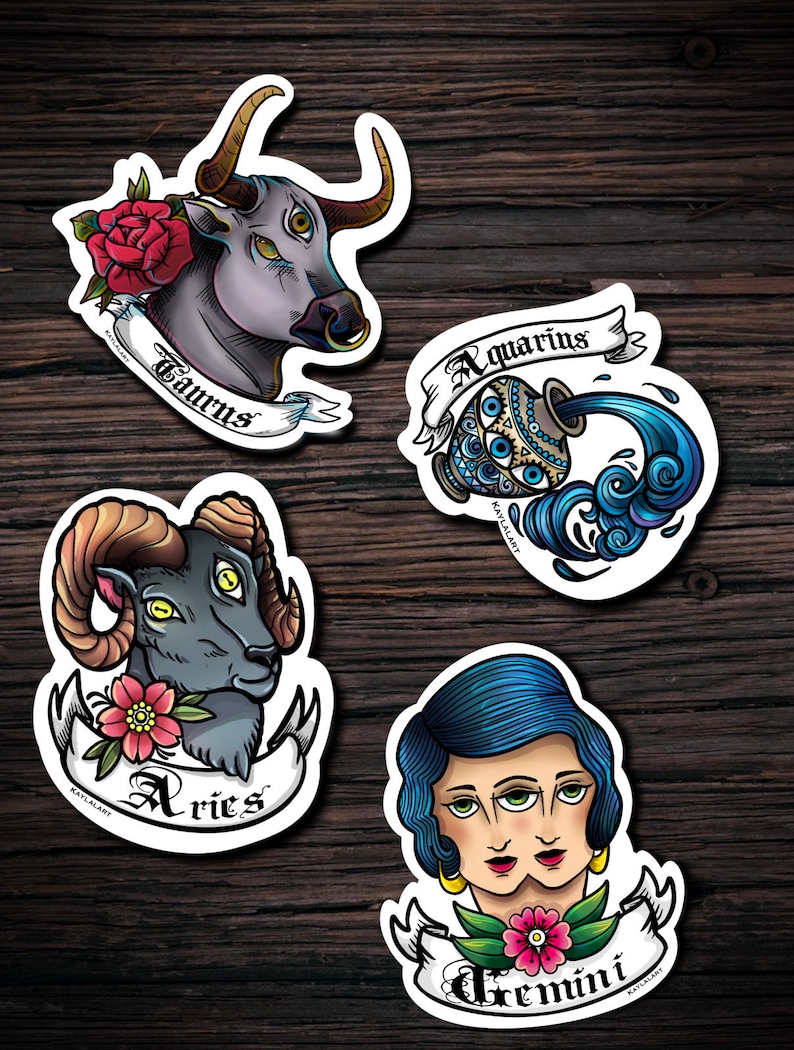 Scorpio Sticker, Zodiac Astrology Decal, Scorpion Sticker, Traditional ...