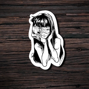 Creepy Anime Girl Sticker, Manga Sticker - Etsy