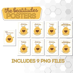 Beatitudes Posters for Sunday School Wall Art Decor for Church Children ...