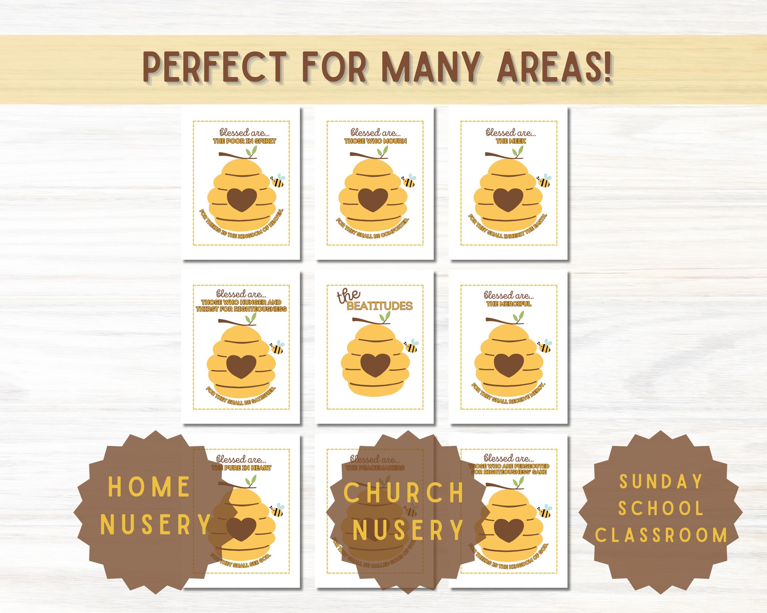 Beatitudes Posters for Sunday School Wall Art Decor for Church Children ...