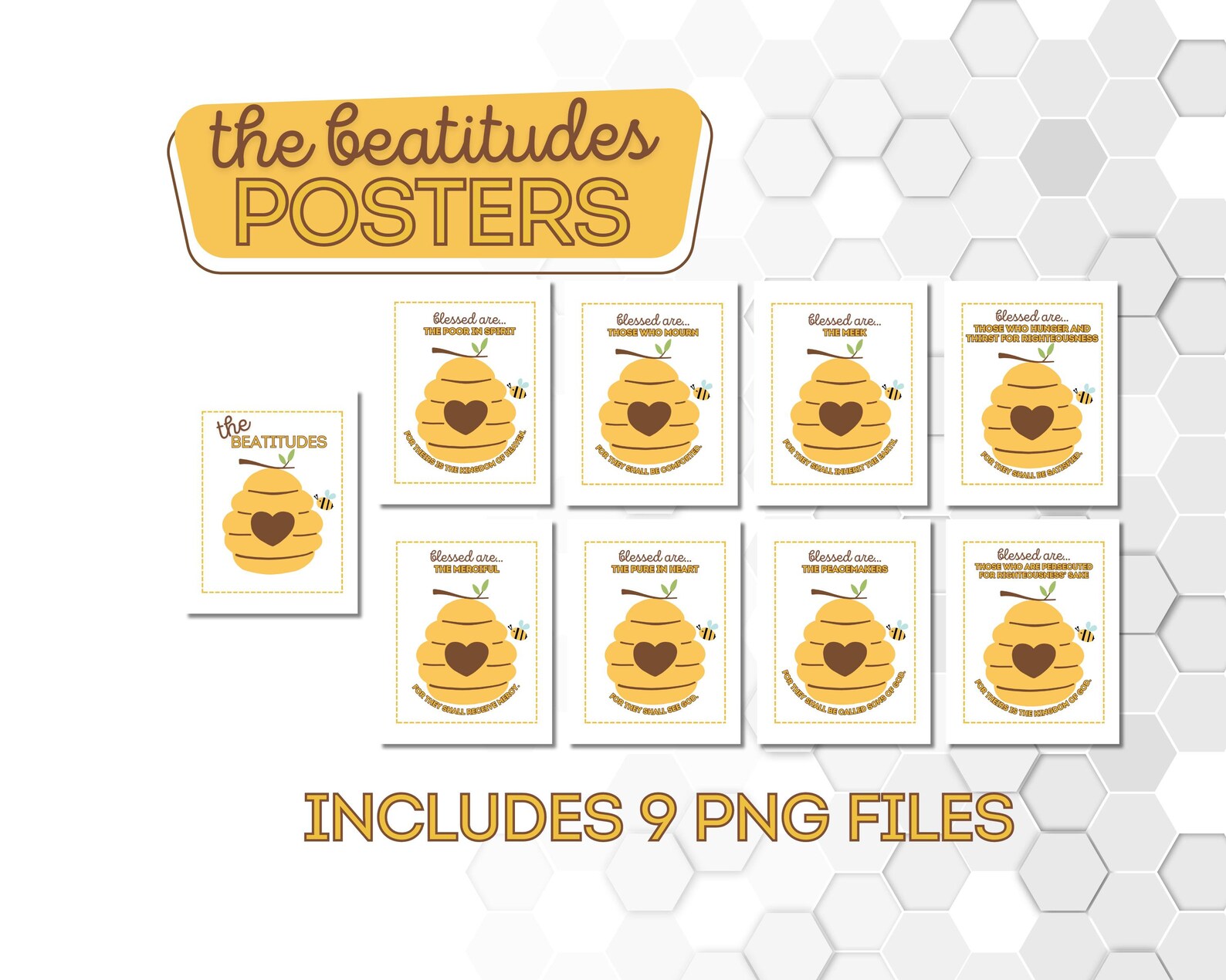 Beatitudes Posters for Sunday School Wall Art Decor for Church Children ...