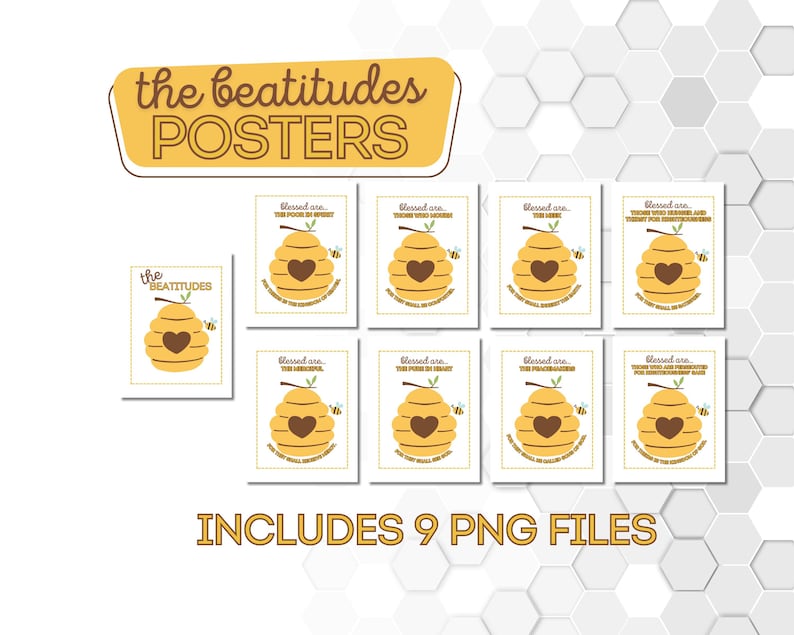 Beatitudes Posters for Sunday School Wall Art Decor for Church Children ...