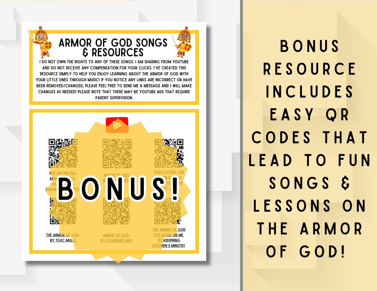 Armor of God Flash Cards for Kids Church Activity for Sunday School ...