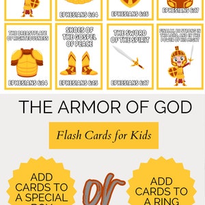 Armor of God Flash Cards for Kids Church Activity for Sunday School ...