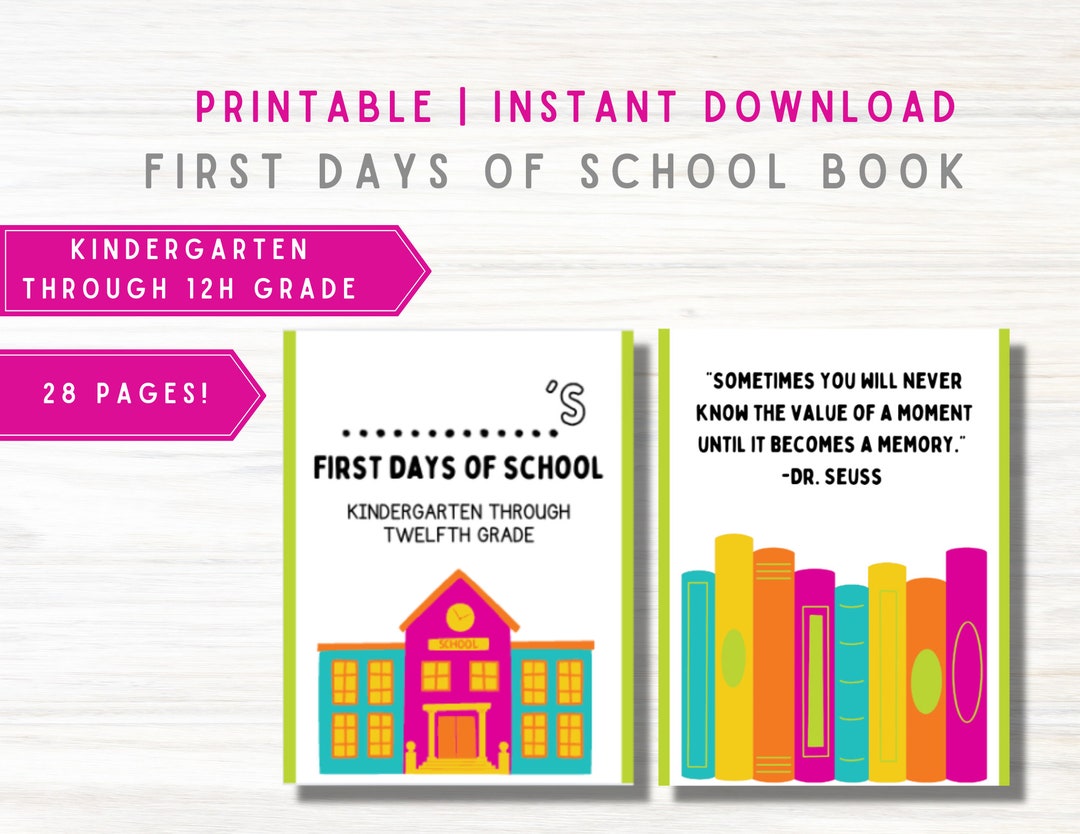 Back to School Activity for First Day of School Photo Book for School ...