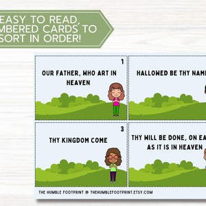 The Lords Prayer for Kids Prayer Cards for Praying the Lords Prayer for ...