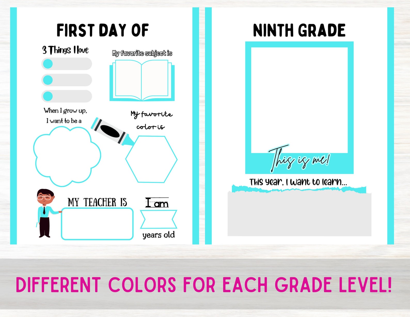 Back to School Activity for First Day of School Photo Book for School ...