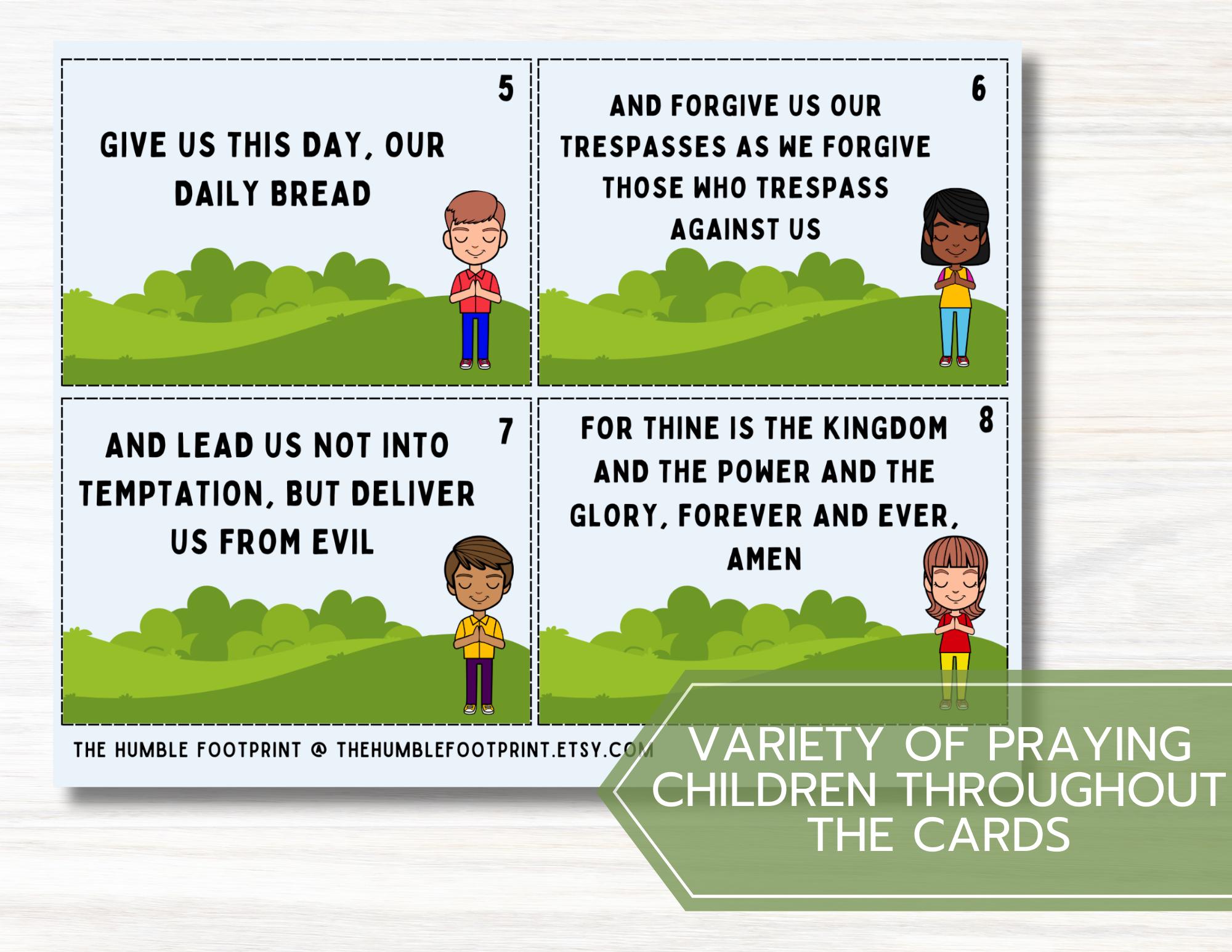 The Lords Prayer for Kids Prayer Cards for Praying the Lords Prayer for ...