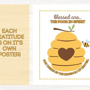 Beatitudes Posters for Sunday School Wall Art Decor for Church Children ...