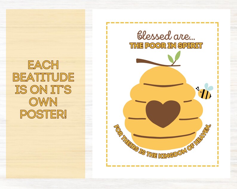 Beatitudes Posters for Sunday School Wall Art Decor for Church Children ...